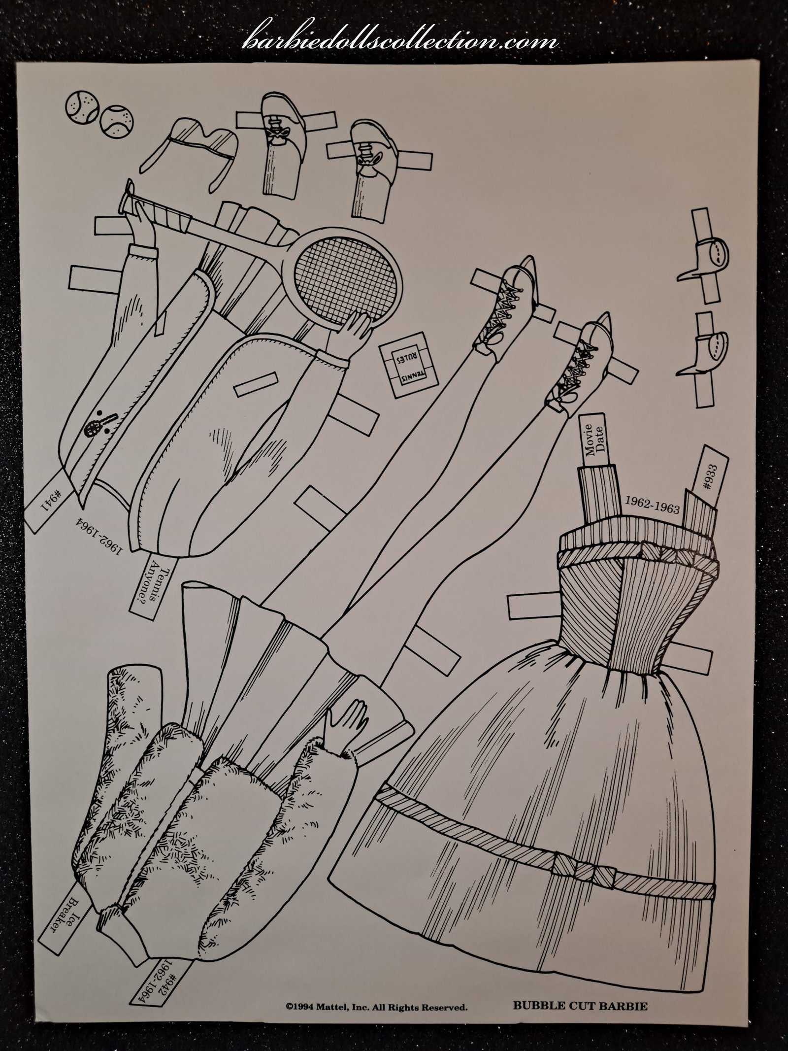 The 1961 Bubble Cut Barbie Paperdoll – Barbie Dolls Collection