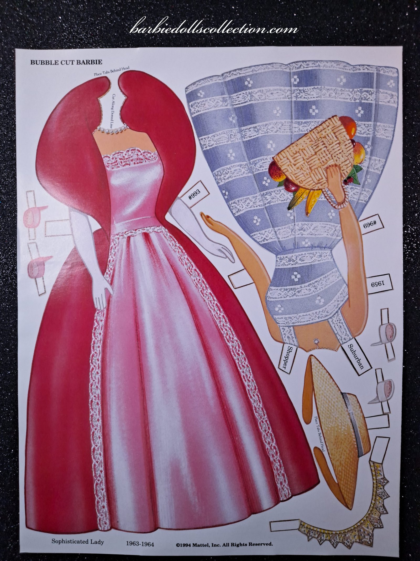 The 1961 Bubble Cut Barbie Paperdoll – Barbie Dolls Collection