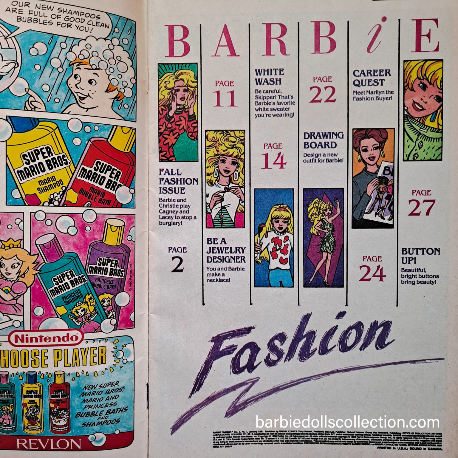 First Issue of Barbie Fashion Comics 1991 – Barbie Dolls Collection
